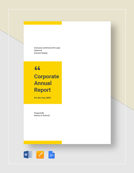 Annual Report Template - 57+ Free Word, Excel, PDF, PPT, PSD Documents ...