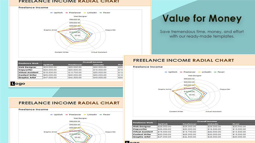 Freelance Income Radial Chart - Google Sheets, Excel | Template.net
