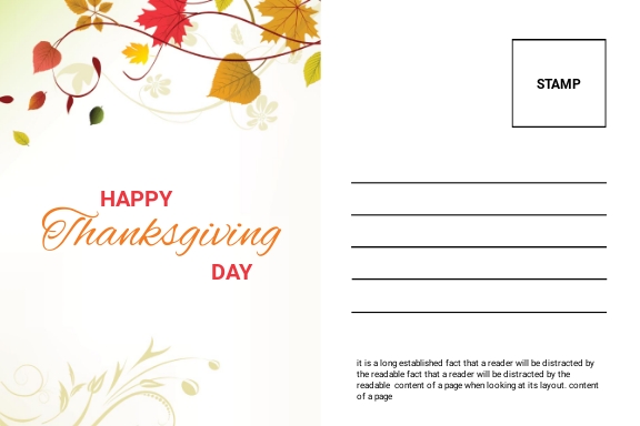 Postcard for Thanksgiving Template - Word, Apple Pages, PSD, Publisher ...