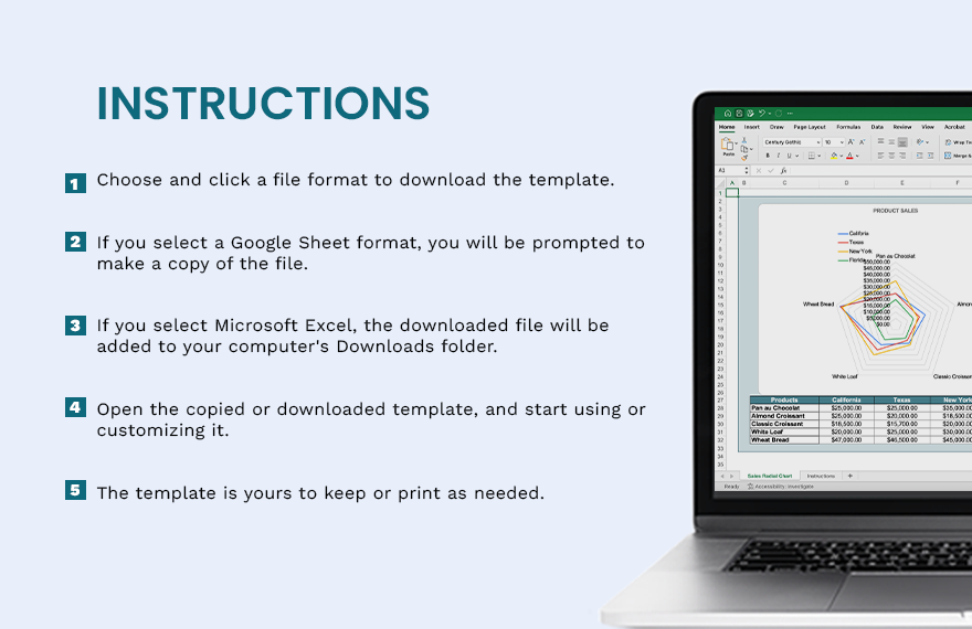 Sales Radial Chart - Google Sheets, Excel | Template.net