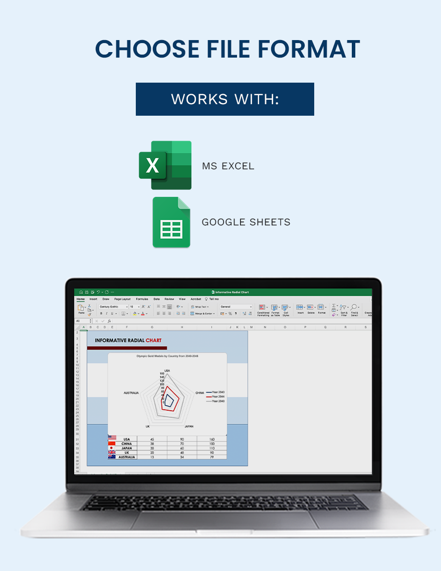 Informative Radial Chart - Google Sheets, Excel | Template.net