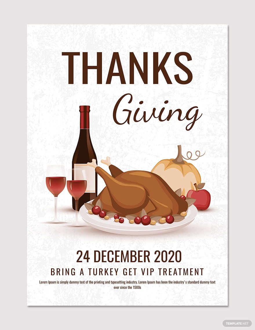 Thanksgiving Party Poster Template PSD Template