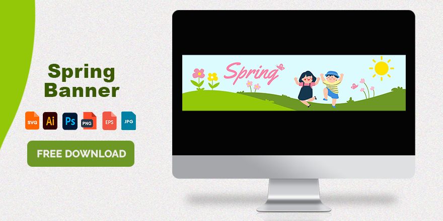 Free Spring Banner Template - EPS, Illustrator, JPG, PSD, PNG, PDF, SVG ...