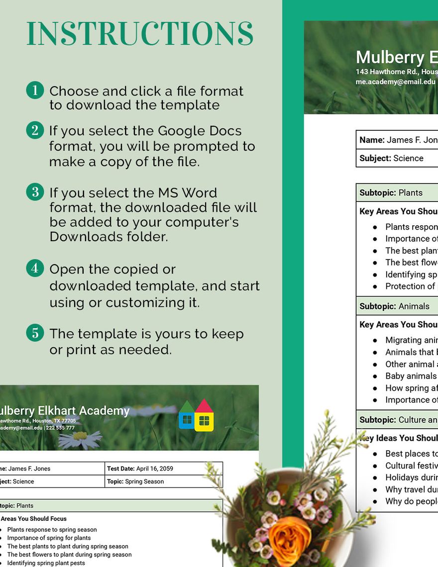 Spring Study Guide Template Google Docs Word Template