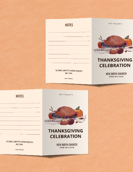 Thanksgiving Bi-Fold Celebration Brochure Template - PSD | Template.net