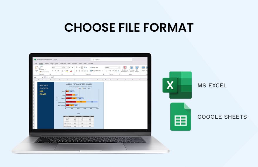 Multiple Stacked Bar Chart - Google Sheets, Excel | Template.net
