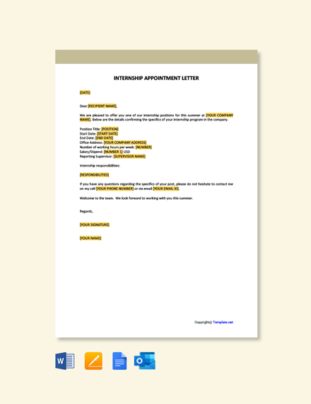 Appointment Letter Sample Template in Google Docs, Word | Template.net