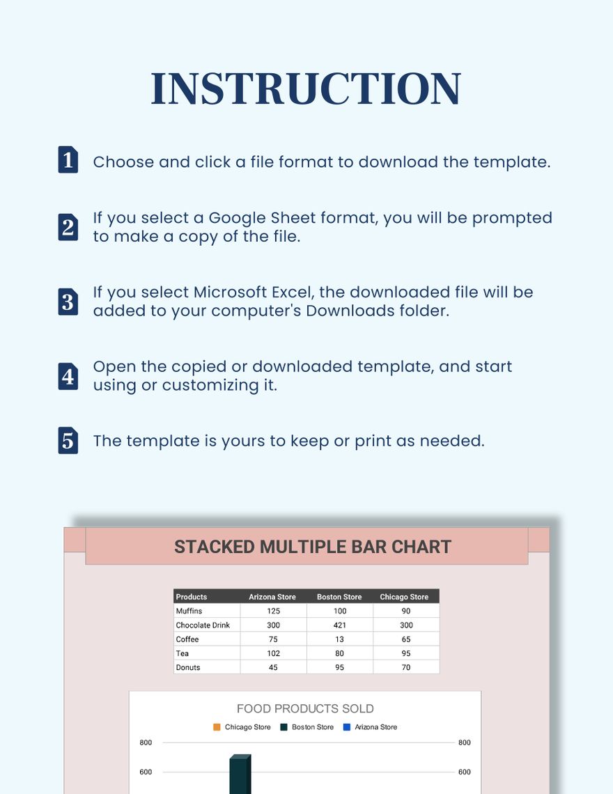 Stacked Multiple Bar Chart Download In Excel Google Sheets