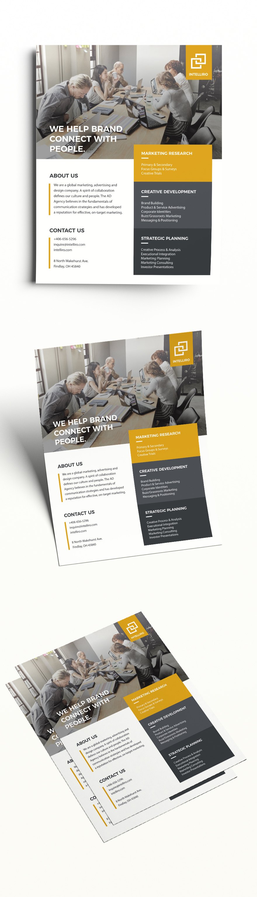 Corporate Marketing Flyer Template - Illustrator, Word, Apple Pages ...