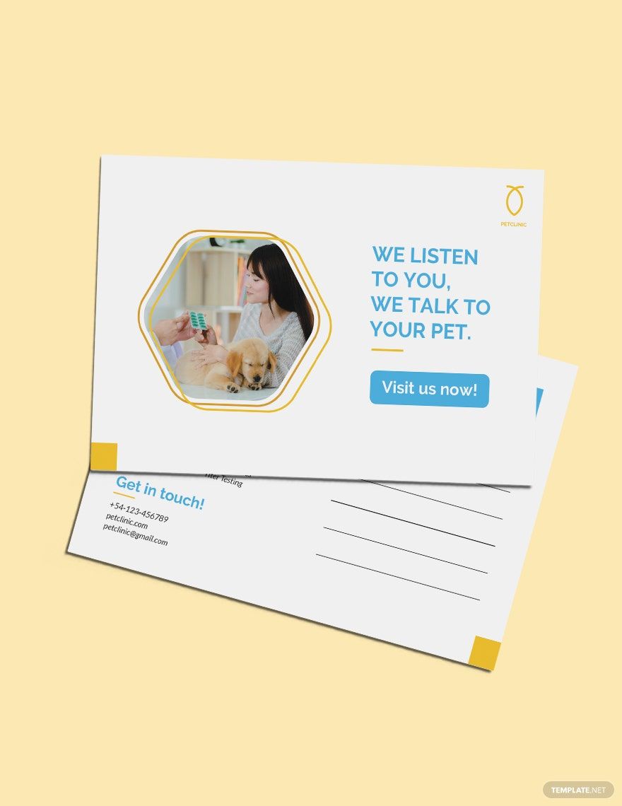 Pet Care Postcard Template - Illustrator, PSD | Template.net