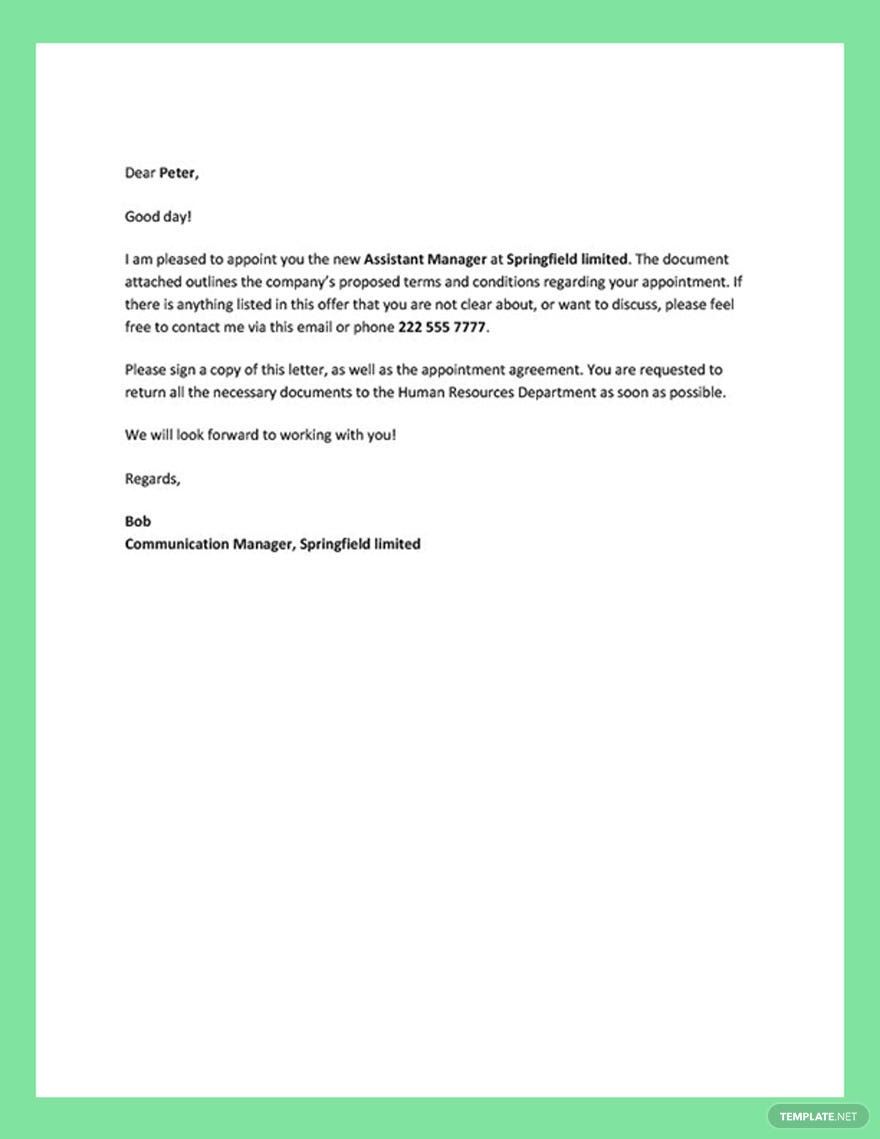 Simple Appointment Letter Template In Microsoft Word My XXX Hot Girl