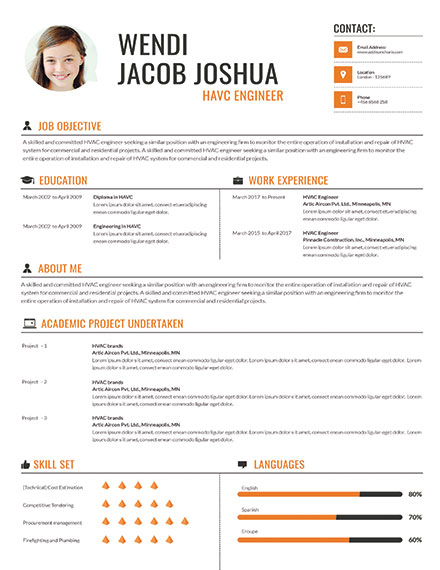 Professional HVAC Engineer Resume Template - Word, Apple Pages, PSD ...