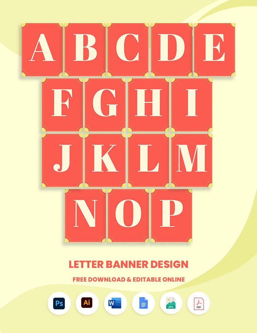 Free Letter Banner Design Google Docs Illustrator JPEG Word PSD 