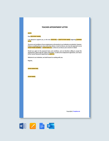 FREE Appointment Letter for Accountant Template - Word (DOC) | Google ...