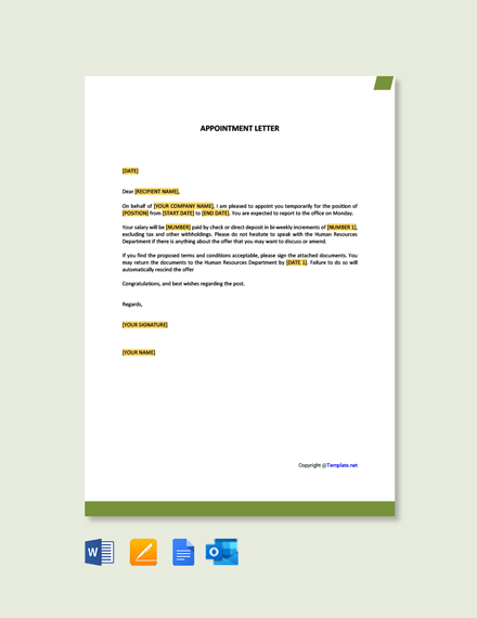 FREE Teacher Appointment Letter Template - Word (DOC) | Google Docs ...