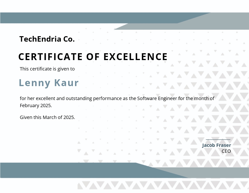 Certificate of Excellence Template in Google Docs, Illustrator ...