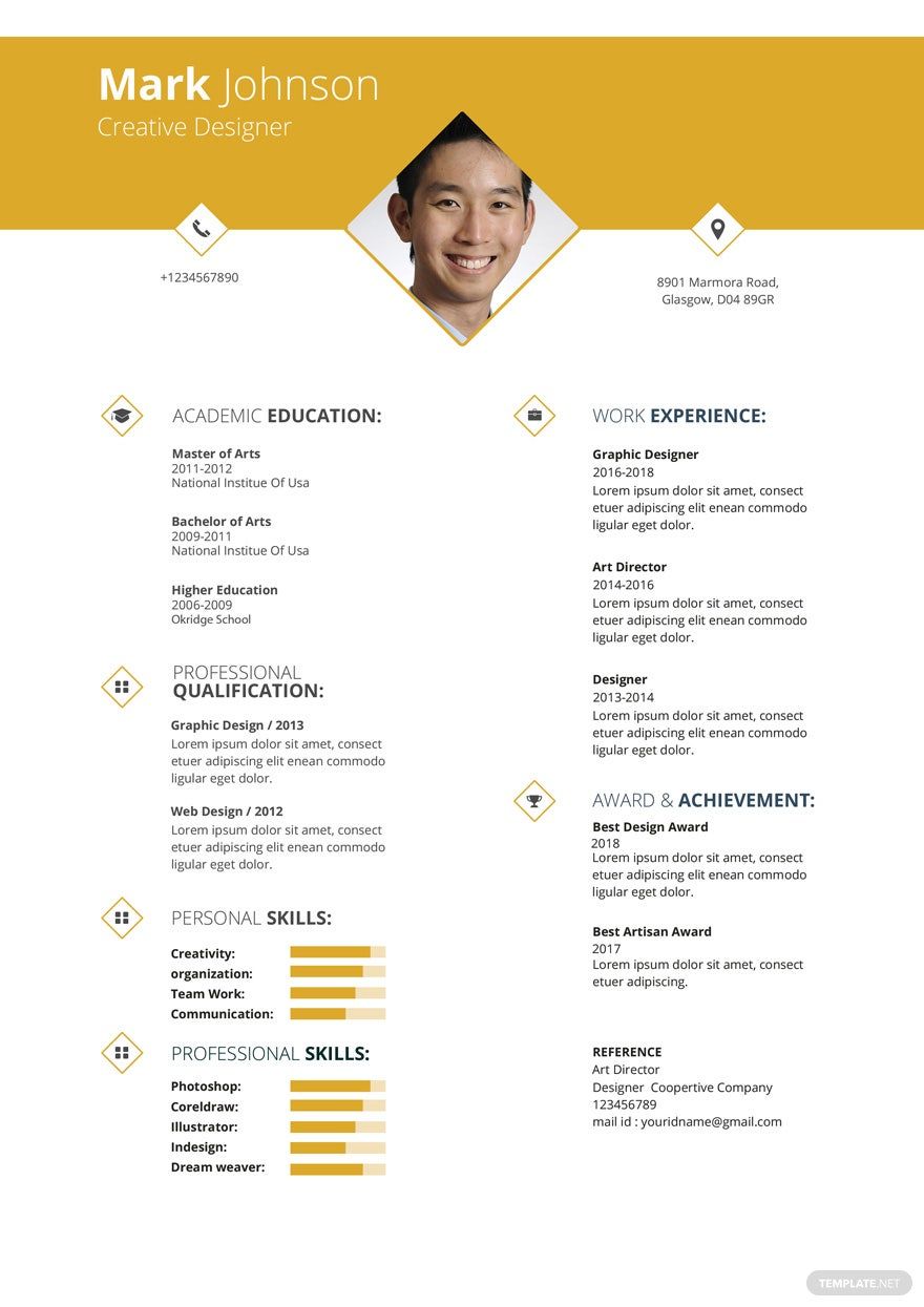 Simple Presentation Designer Resume Template - Word, Apple Pages, PSD ...