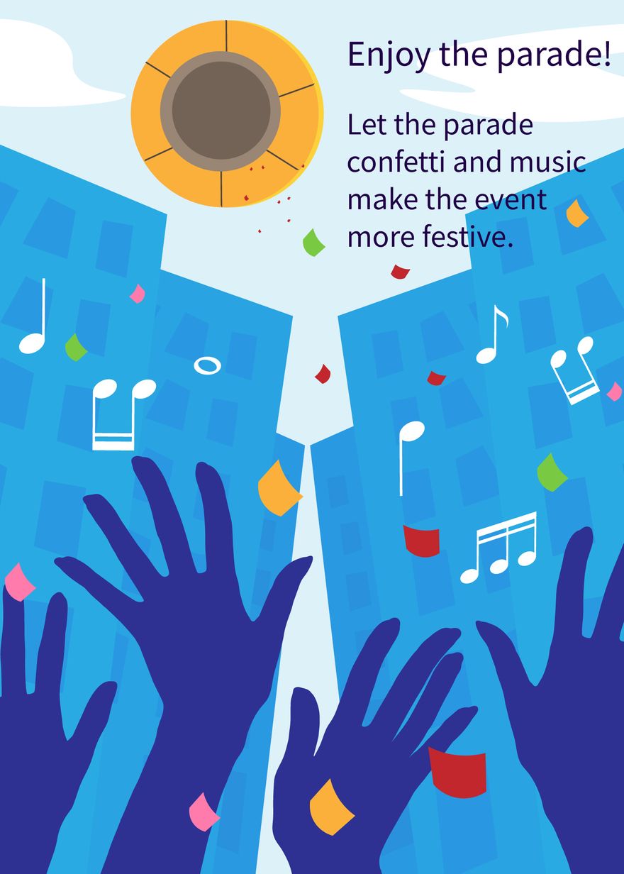 Parade Greeting In EPS Illustrator PSD JPG SVG PNG Word Google