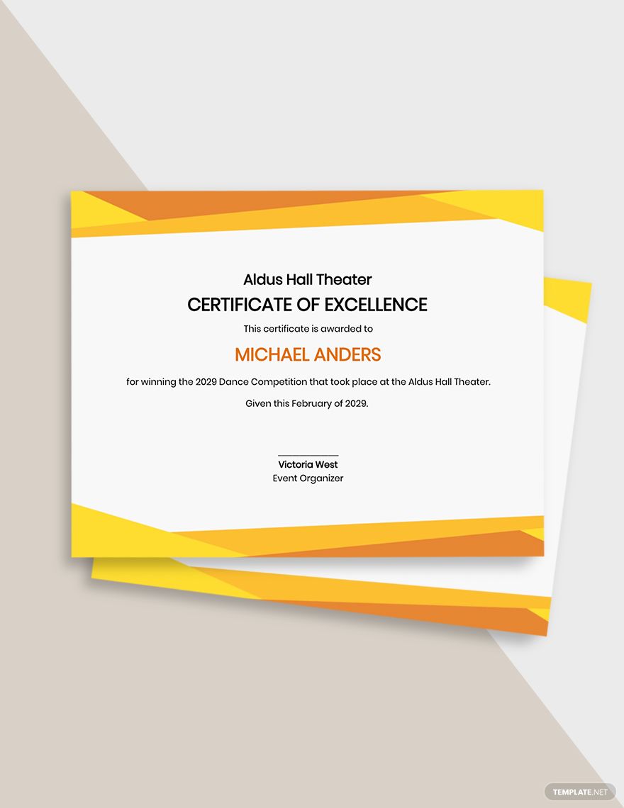Dance Award Certificate Template Google Docs Illustrator InDesign 