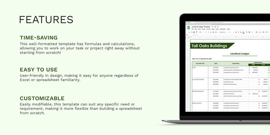 Landlord Ledger Template - Google Sheets, Excel | Template.net
