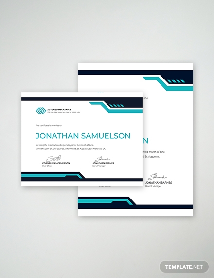 18+ Employee Certificate of Appreciation Designs & Templates - PSD, AI ...