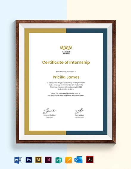 FREE Law Internship Certificate Template - Word (DOC) | PSD | InDesign ...