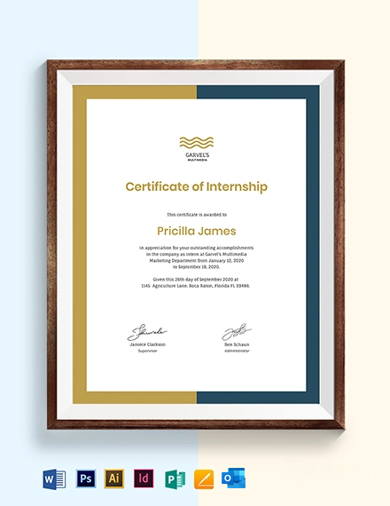 FREE Law Internship Certificate Template - Word (DOC) | PSD | InDesign ...