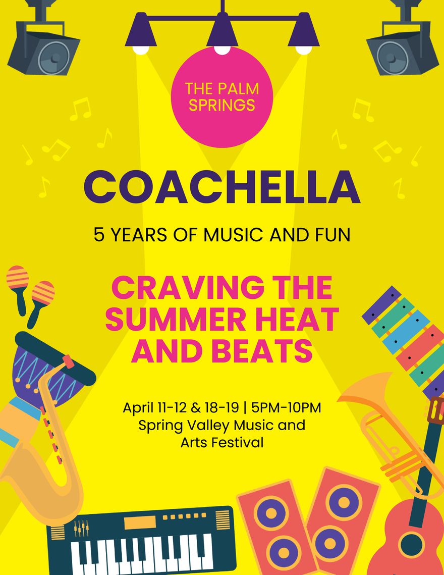 Free Coachella Flyer Download In Word Google Docs Illustrator PSD 