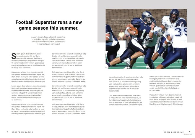 Free Sports Magazine Template | Free Templates