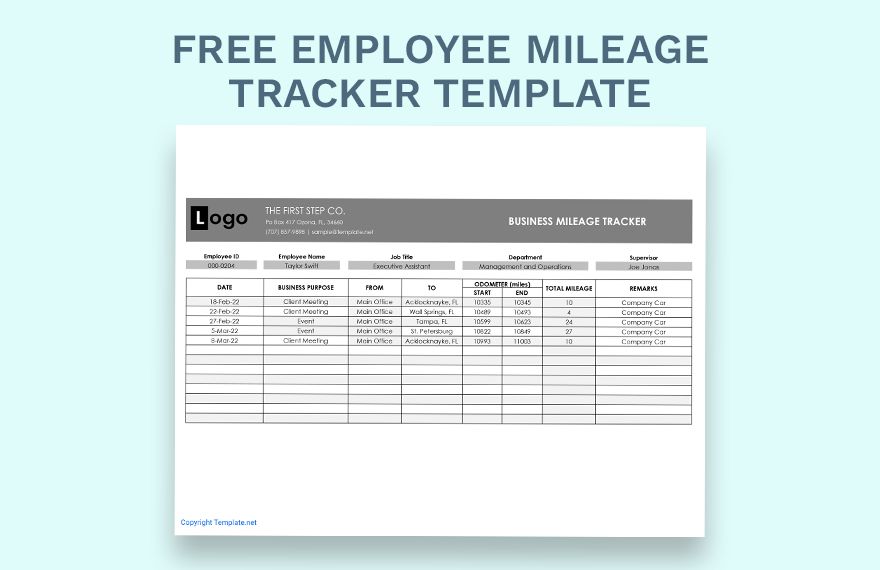 Free Employee Mileage Tracker Template Google Sheets Excel