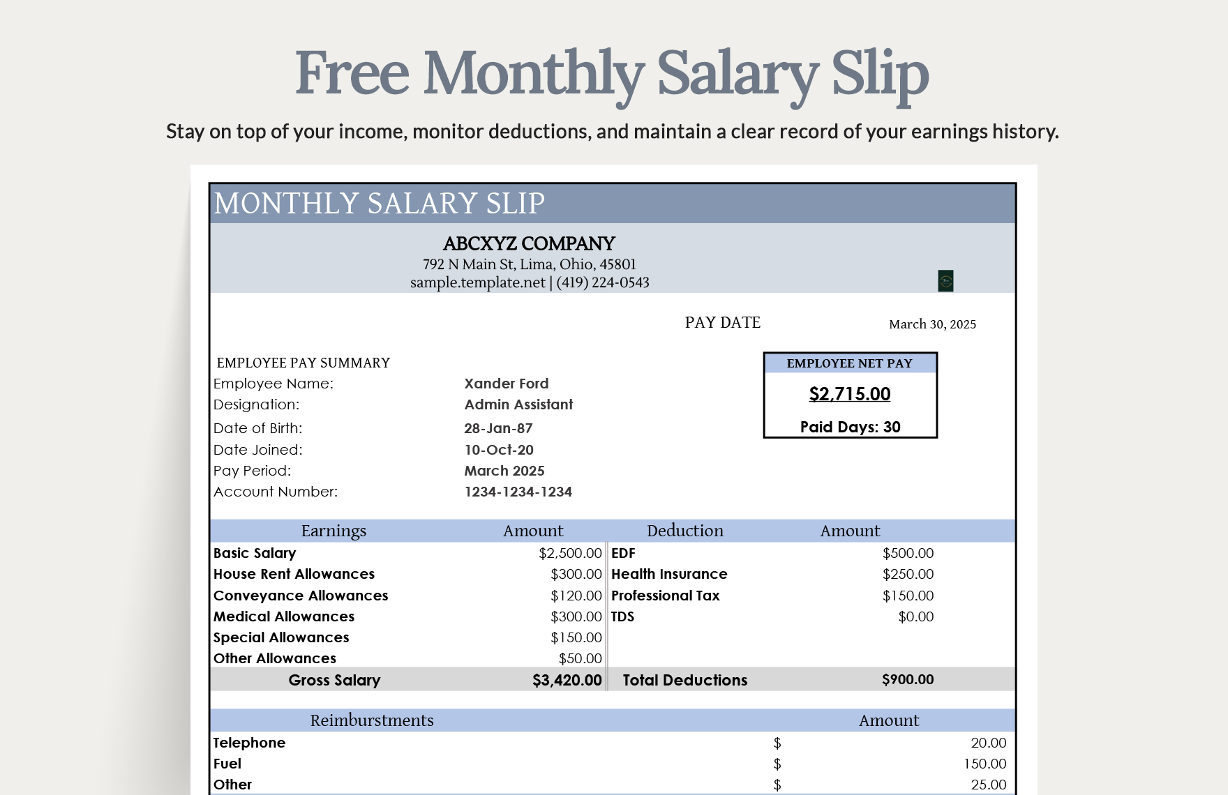 Salary Slip Download Payslip Salary Slip Format In Excel 60 OFF