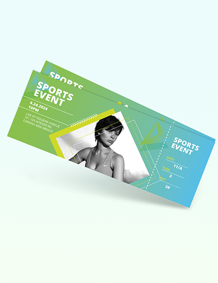  Sporting Event Ticket Template Word DOC PSD InDesign Apple 