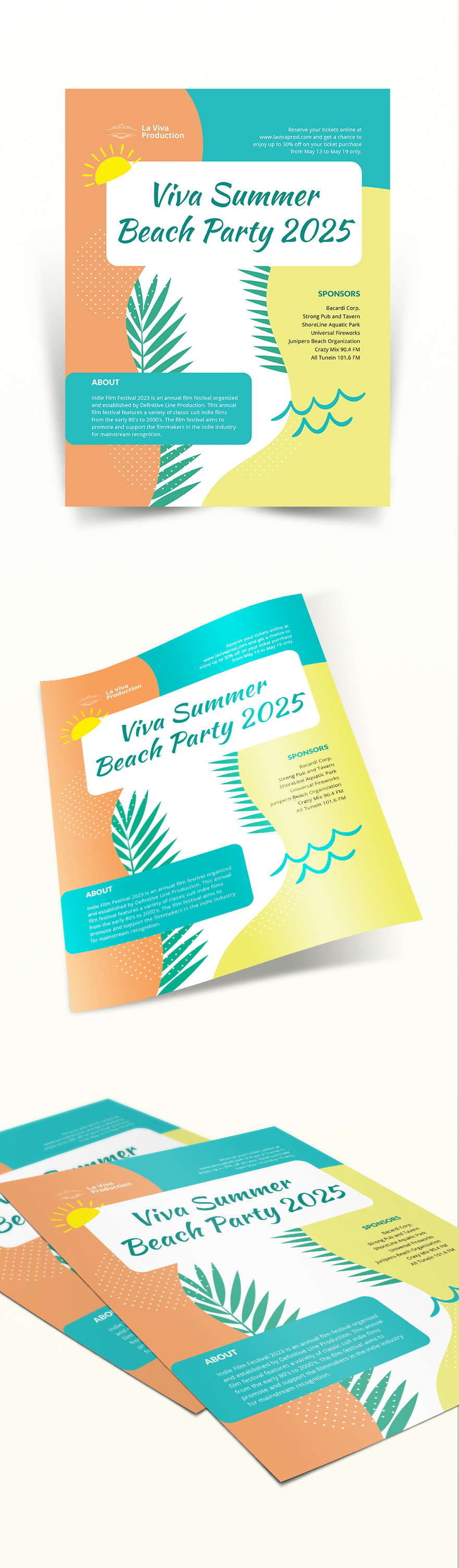 Party Event Flyer Template Illustrator InDesign Word Apple Pages 