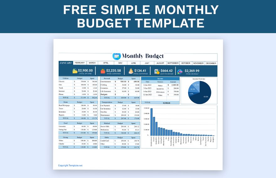 Free Budget Spreadsheet Google Sheets Excel Template