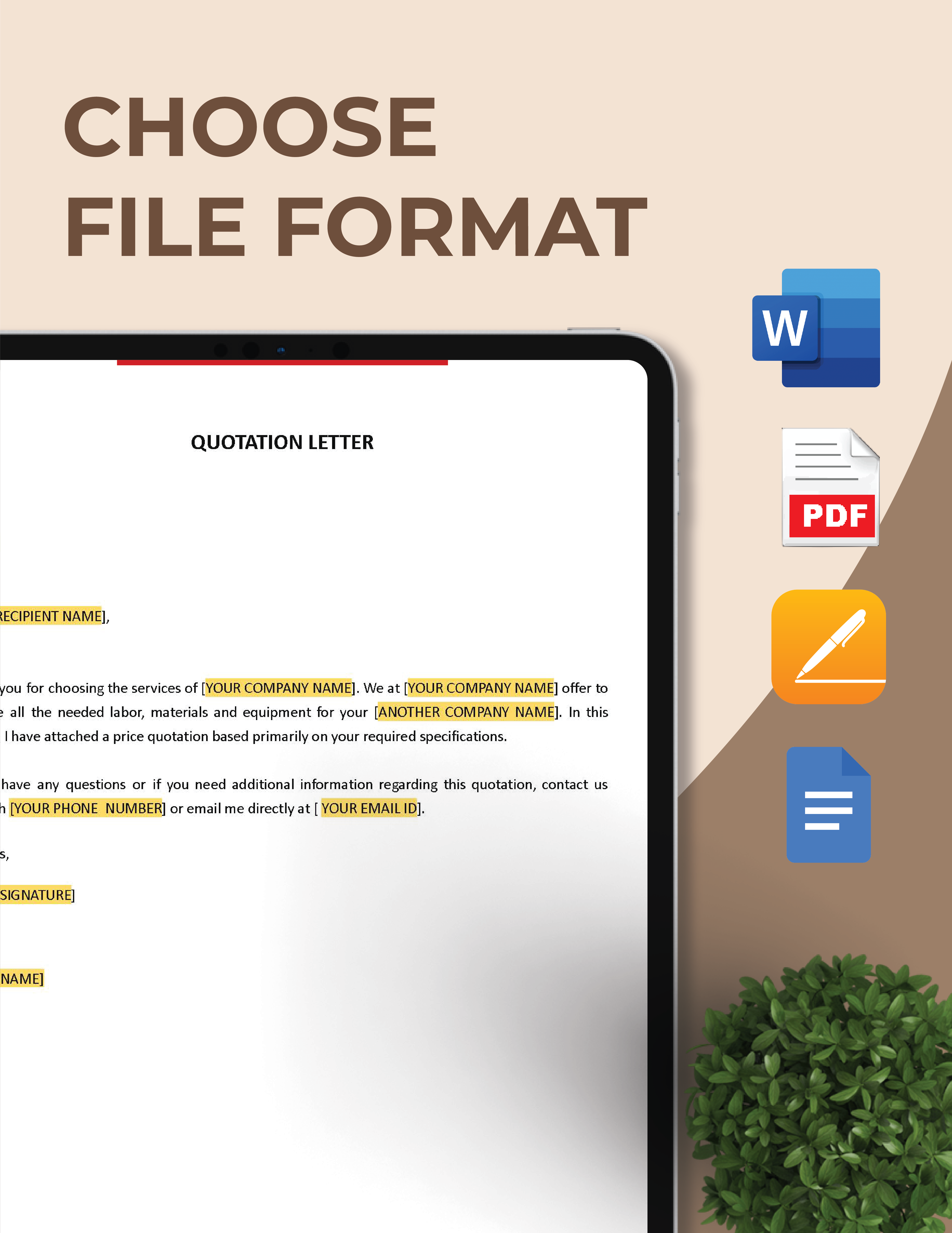Quotation Letter - Template in Google Docs, Word, Apple Pages, PDF ...