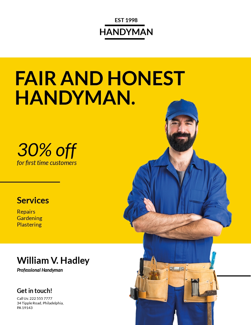 Handyman Flyer Template Free