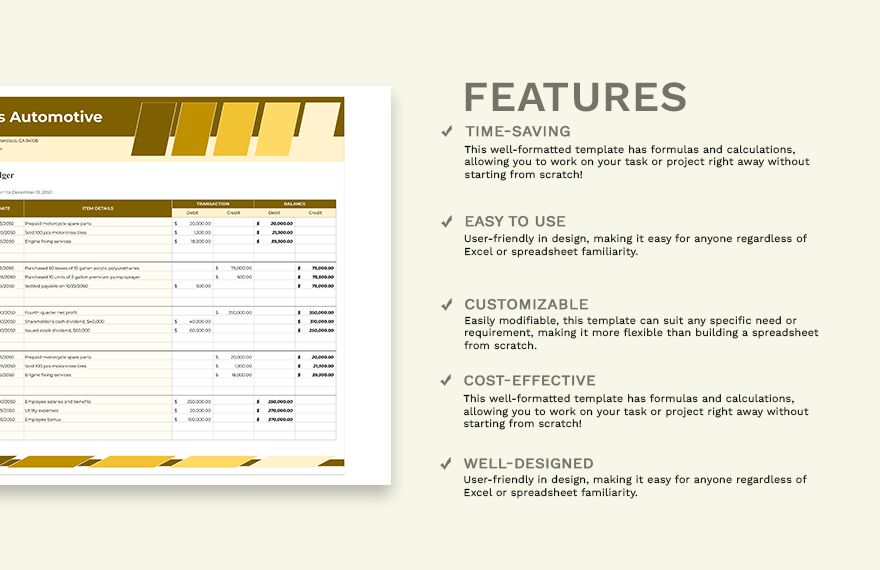 Small Business Ledger Template - Download in Excel, Google Sheets ...