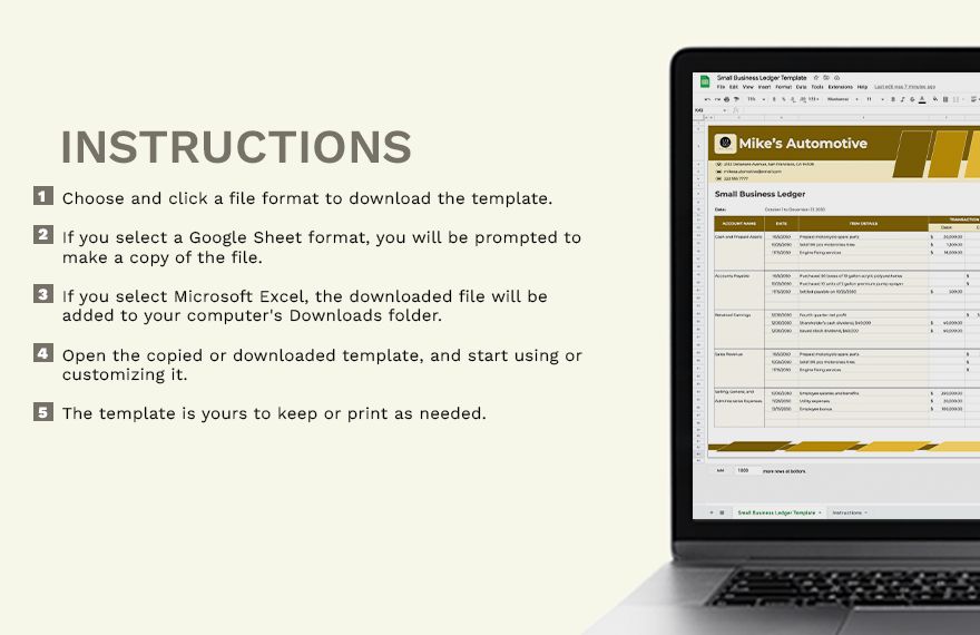 Small Business Ledger Template - Download in Excel, Google Sheets ...