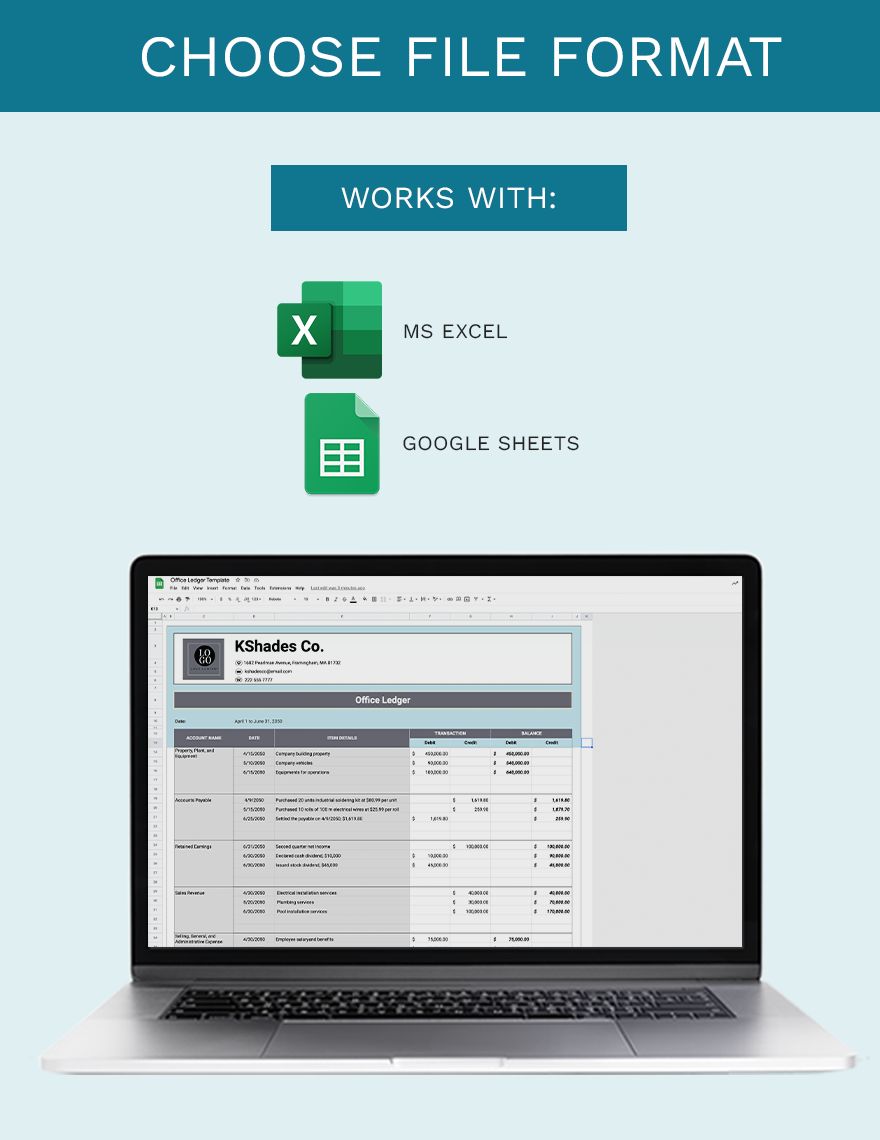 Office Ledger Template - Google Sheets, Excel | Template.net