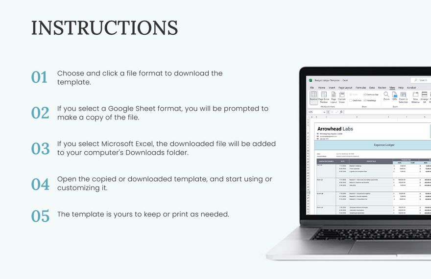 Expense Ledger Template - Excel, Google Sheets | Template.net