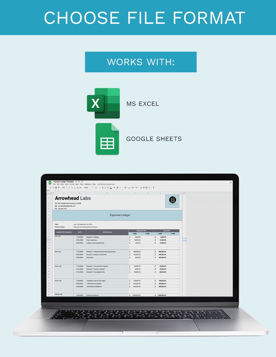Expense Ledger Template - Google Sheets, Excel | Template.net