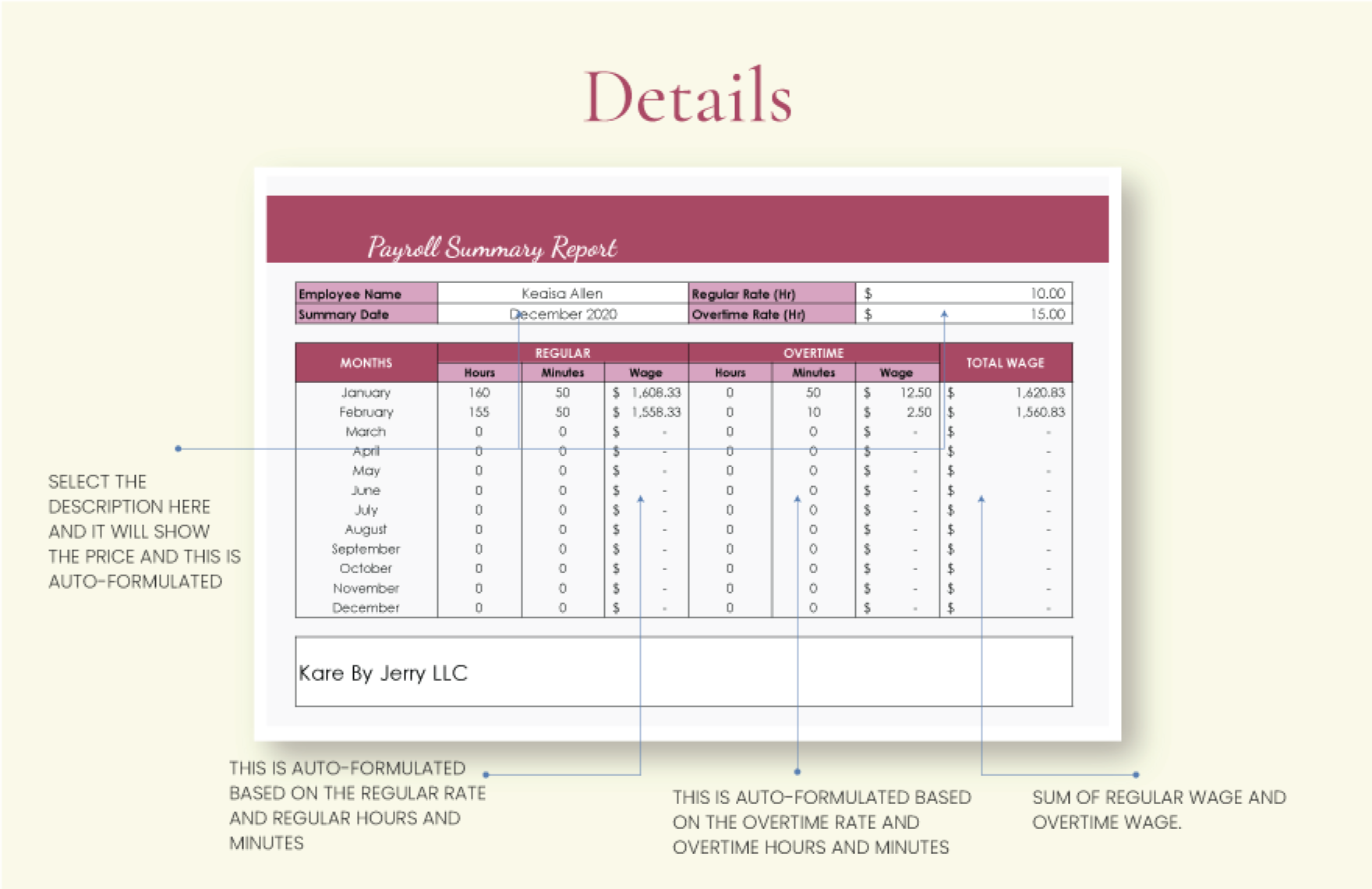 Payroll Summary Report Template In Excel Google Sheets Download