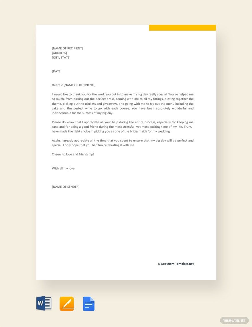 Free Thank You Letter Appreciation For A Friend Template Google Docs 
