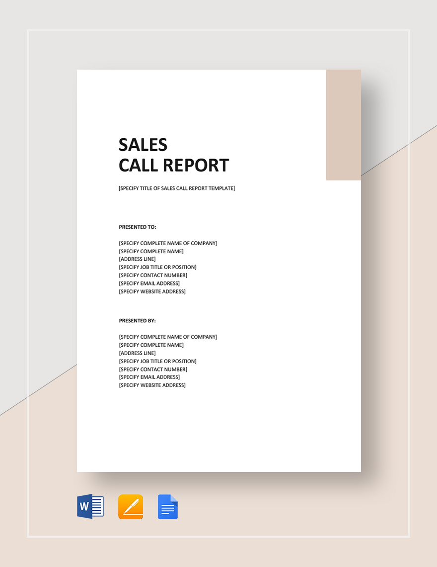 Sample Daily Call Report Template - Google Docs, Word | Template.net