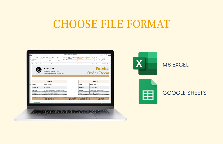 Purchase Order Record Template - Download in Excel, Google Sheets ...