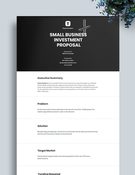 FREE Small Business Proposal Template Word DOC Apple MAC Pages 