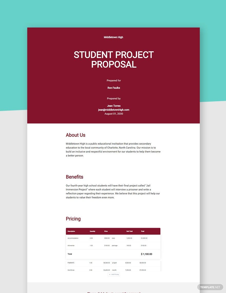 Educational Proposal Google Docs Templates Design Free Download Template