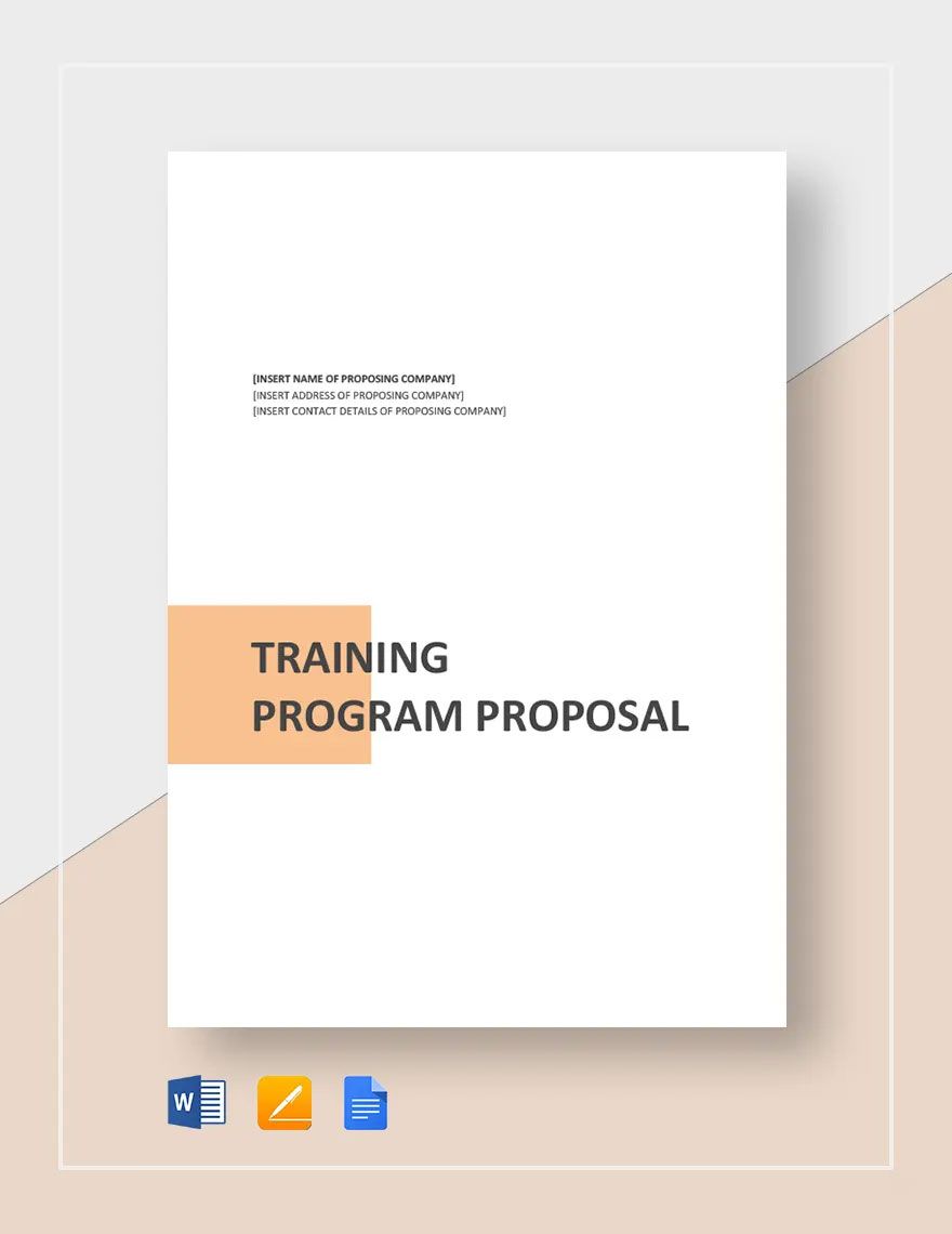 Management Training Proposal Template - Google Docs, Word, Apple Pages ...