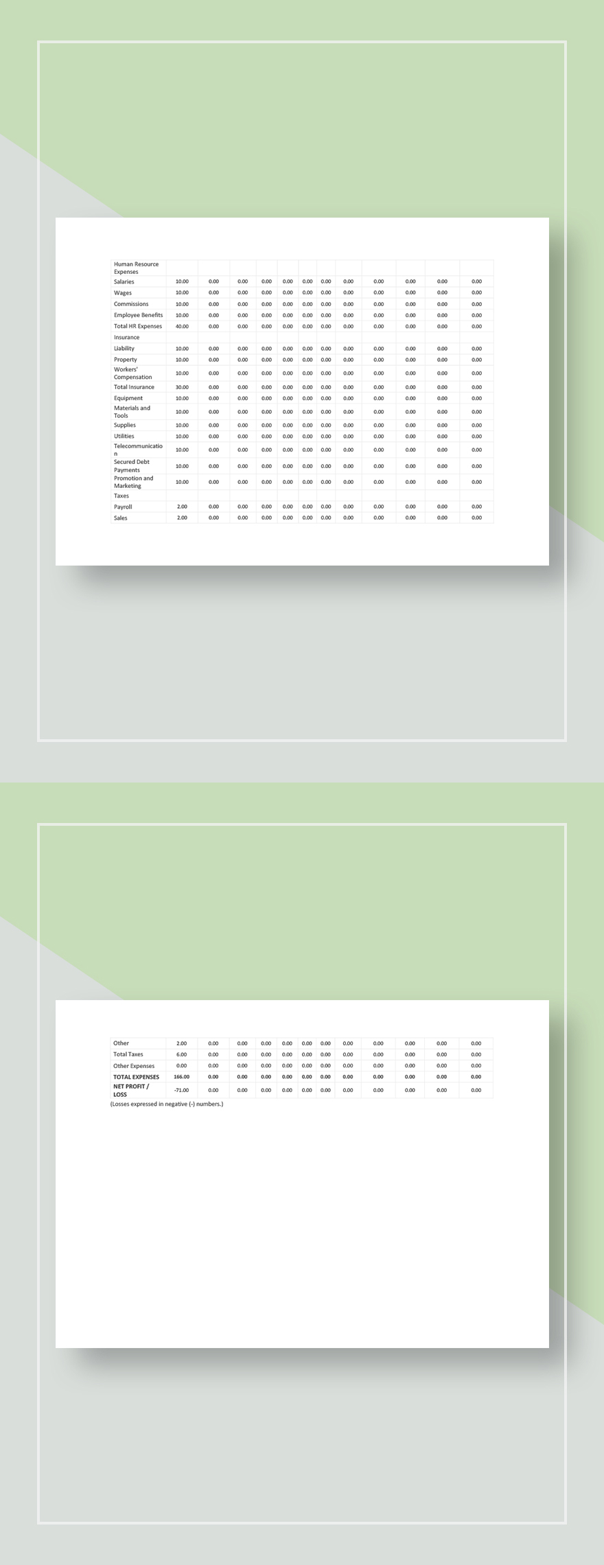 Business Plan Profit And Loss Template - Google Docs, Google Sheets ...