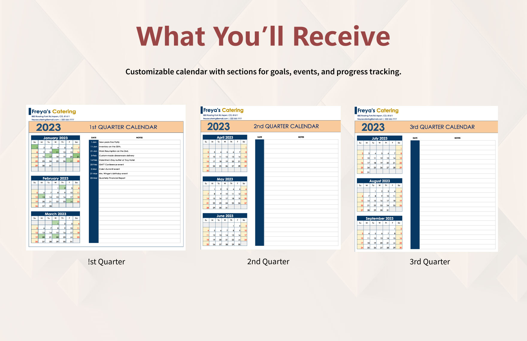 Goal And Event Calendar Template in Excel, Google Sheets - Download | Template.net